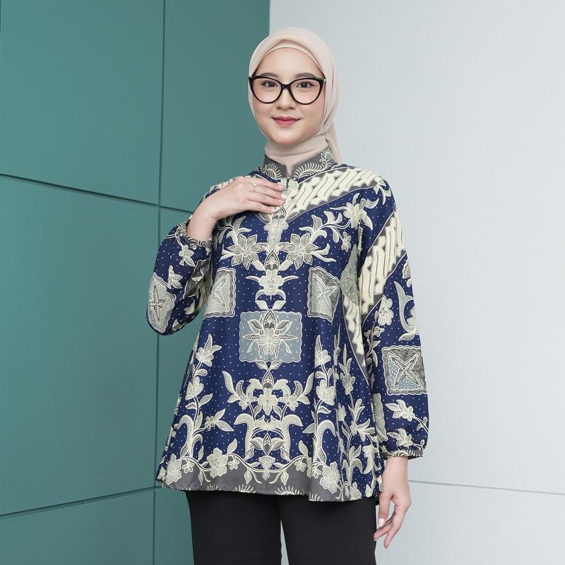 Vina Blouse Baju Batik Atasan Wanita Kerja Premium Modern Terbaru ...