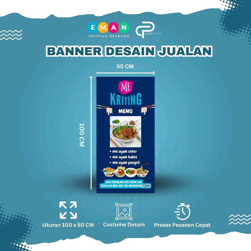Spanduk Warung / Banner Kedai Ukuran 100 x 50 CM Costume Desain - Shop ...