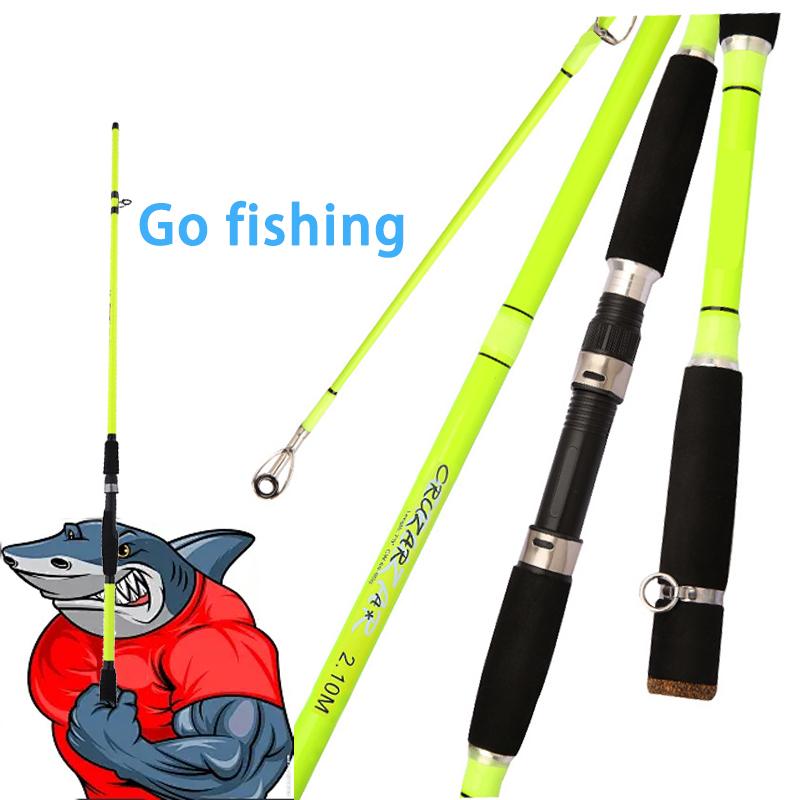 Japan Spinning Fishing Rod Fluorescent green 1.8M-2.4M Max Load ...