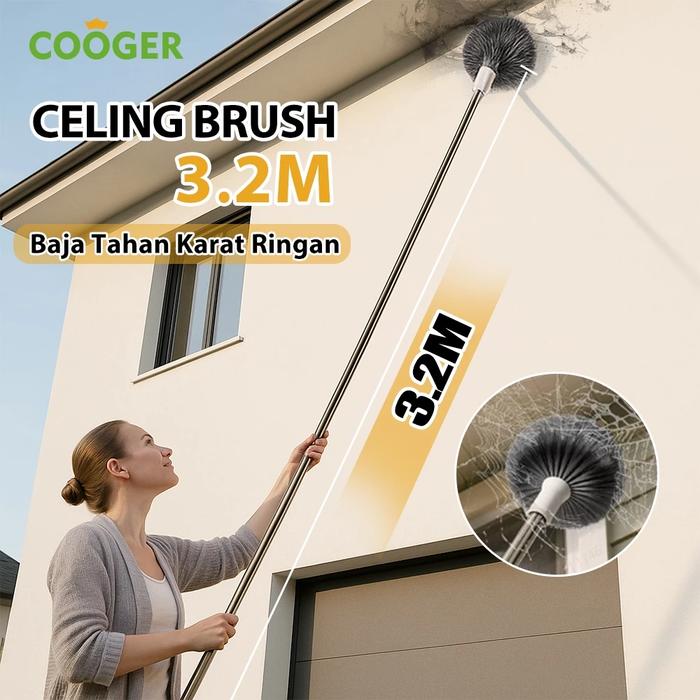 Promo [COD] COOGER Sapu Plafon 2 Meter Rumah Kemoceng Pembersih Plafond ...