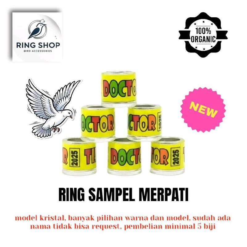 RING SAMPEL MERPATI MODEL KRISTAL | TIDAK BISA REQUEST NAMA | TERSEDIA ...
