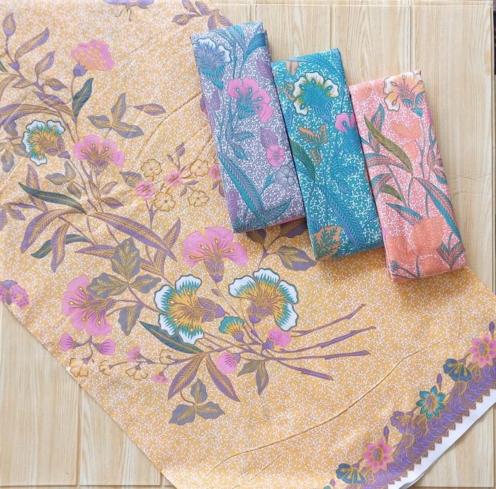 Promo Kain batik katun encim premiun kain batik soft pastel kain batik ...