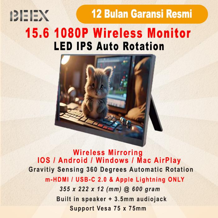 Promo Portable Monitor BeeX 15.6 18.5" 1080P WiFI Smart View MiraCast ...