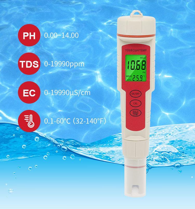 No garansi. EZ9908 PH TDS EC Temperature Meter Tester ATC EZ-9908 Temp ...