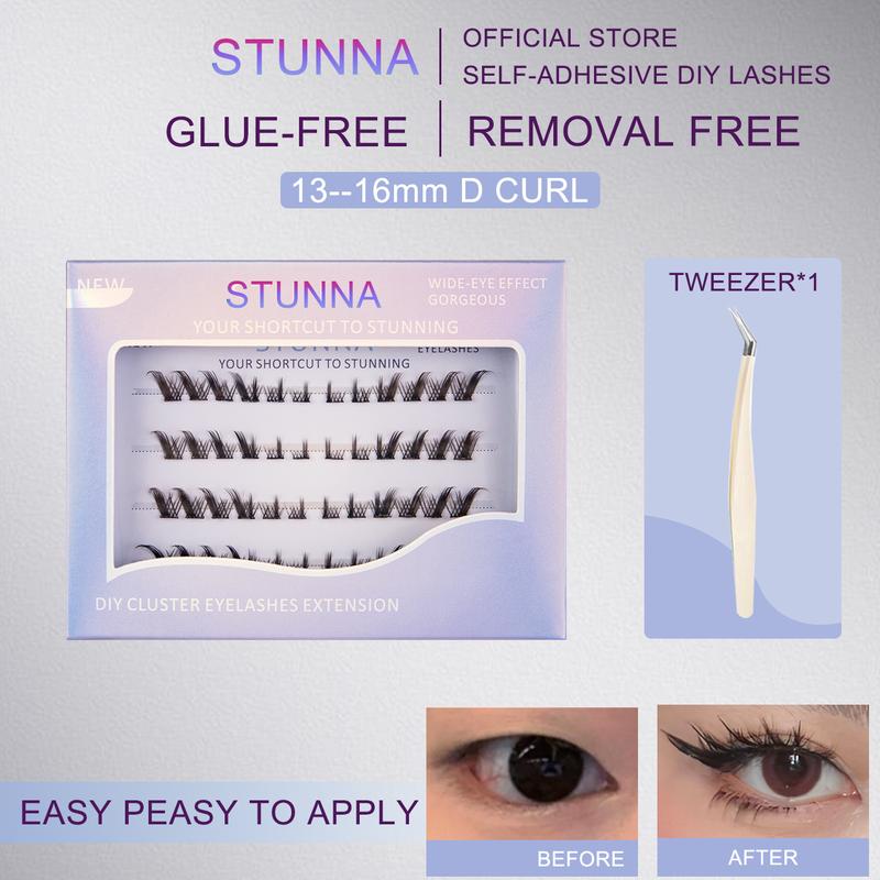 STUNNA DIY Lashes Cat Eye Eyelash Extensions Reusable Self-adhesive ...