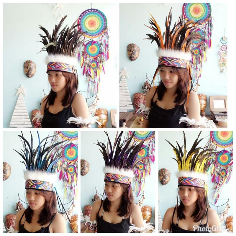 Headband/topi bulu ayam tarian tradisional papua,dayak - Shop | Tokopedia