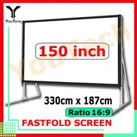 Jual Layar Proyektor Fastfold 150" inch Rasio 16:9 ( Ukuran 330cm x ...