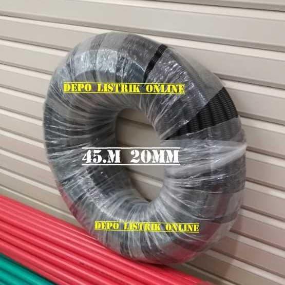Fleksibel Conduit/Pipa Flexible/Pengaman Kabel Spiral/45M 20Mm Hitam ...