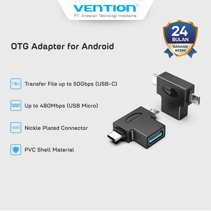 Promo Vention 2in 1 Adapter OTG Micro USB Type C to USB 3.0 Female ...