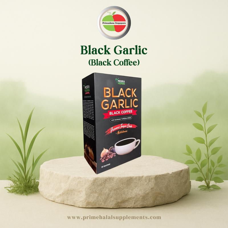Mesra Herbs Black Garlic Black Coffee with Garlic Infusion for Enhanced ...