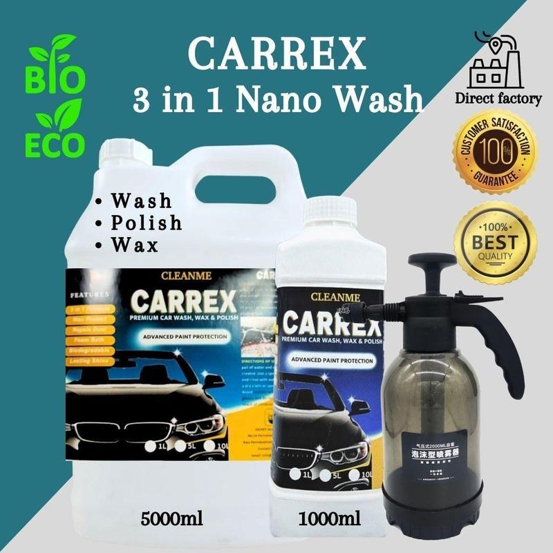 CARREX 5000ML Nano Car Wash 3 in 1 Fine Foam Mist Bio-Eco Automotive ...