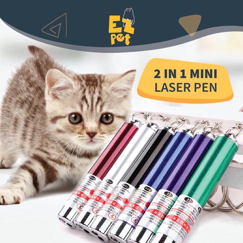 EZPET Ready Stock 2in1 Mini Laser Pen Cat Toy Laser Pointer Pen ...