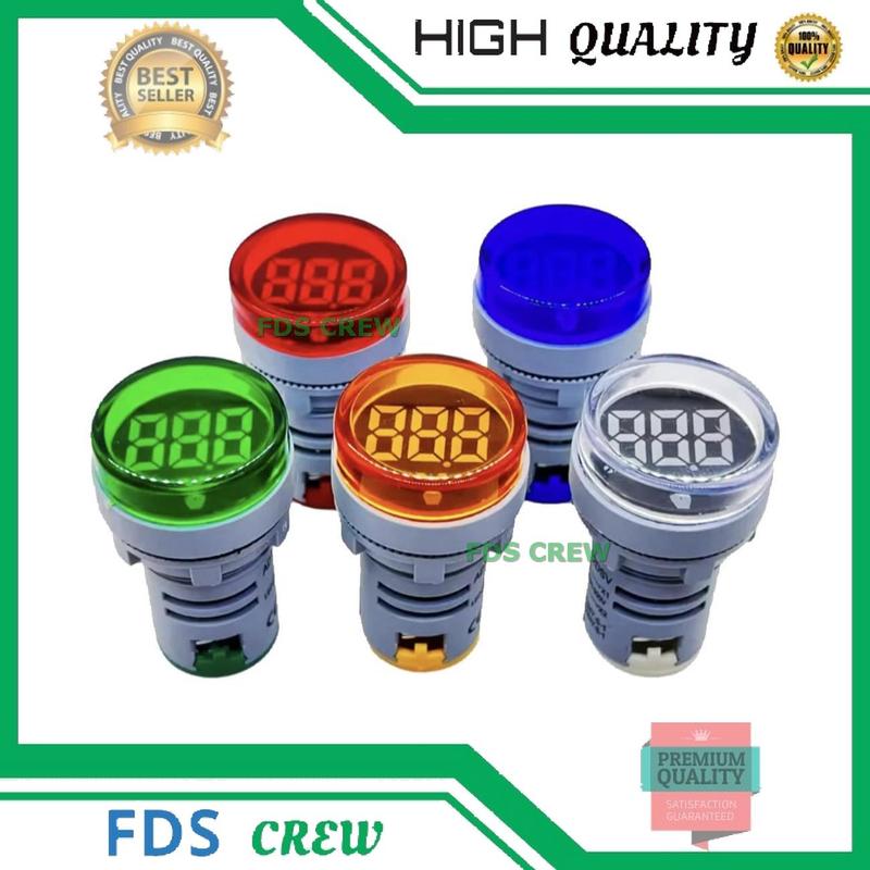 Voltmeter Pilot Lamp Digital Indicator AC 220 Volt 22mm AD16-22DSV ...