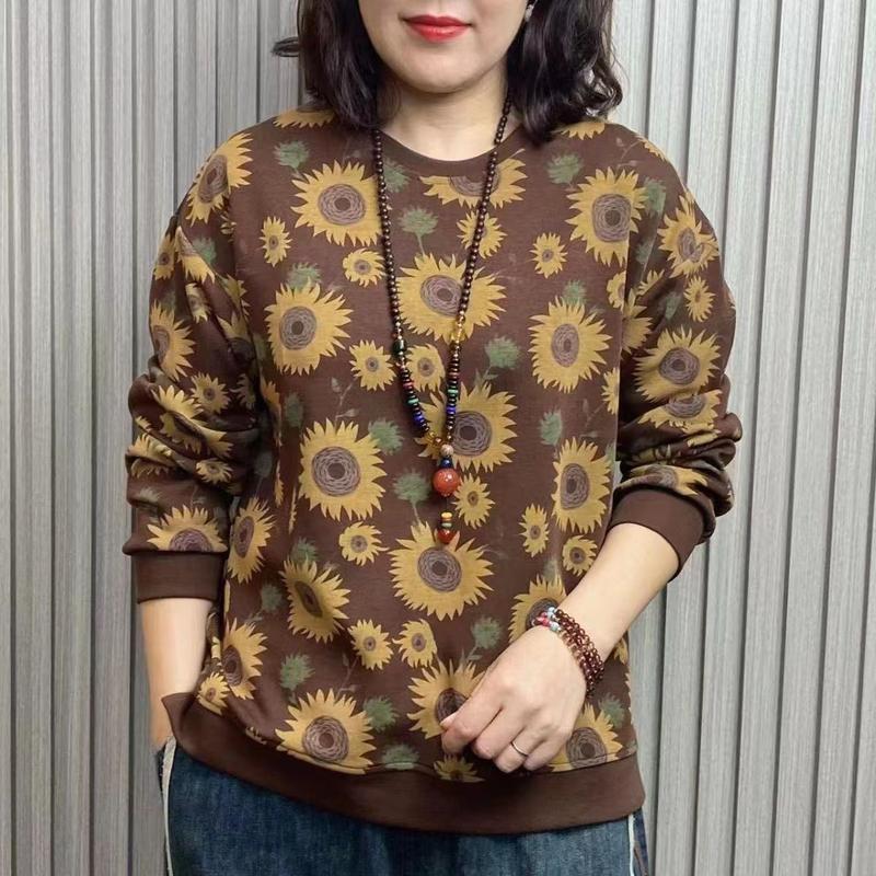 Baju peluh baldu tebal untuk wanita, gaya Korea baharu, longgar ...