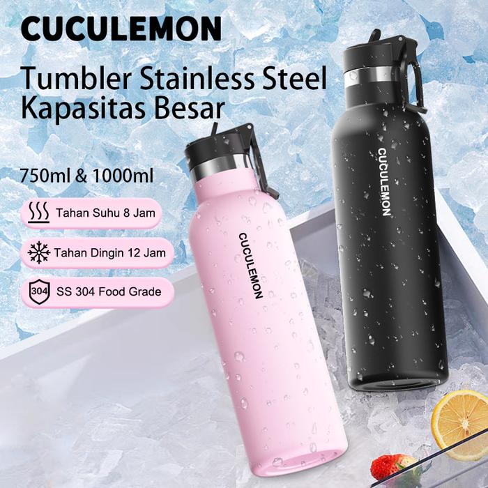 Promo CUCULEMON Tumbler Stainless Steel 1L Kapasitas Besar Botol Minum ...