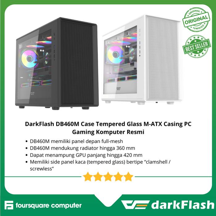 Jual DarkFlash DB460M Case Tempered Glass M-ATX Casing PC Gaming ...