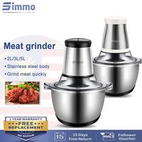SIMMO Meat Grinder Food Processor 2L Stainless Steel Meat Shredder ...