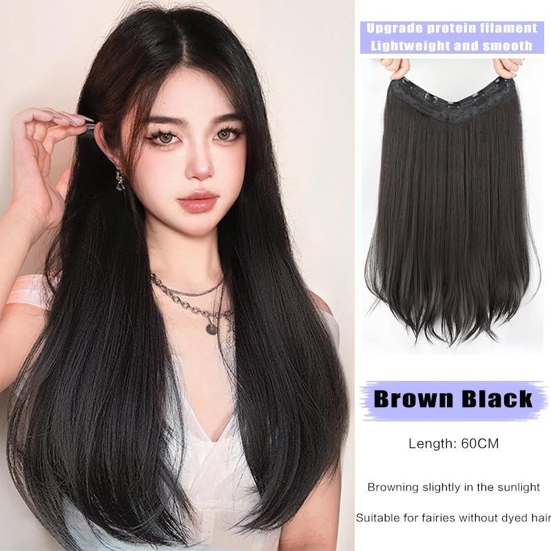 YANKUN-Rambut palsu gaya Korea Ins untuk wanita, rambut panjang ...