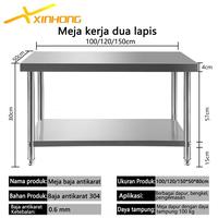 Promo XINHONG 304 Stainless steel meja 2 lapis meja kerja meja tata ...
