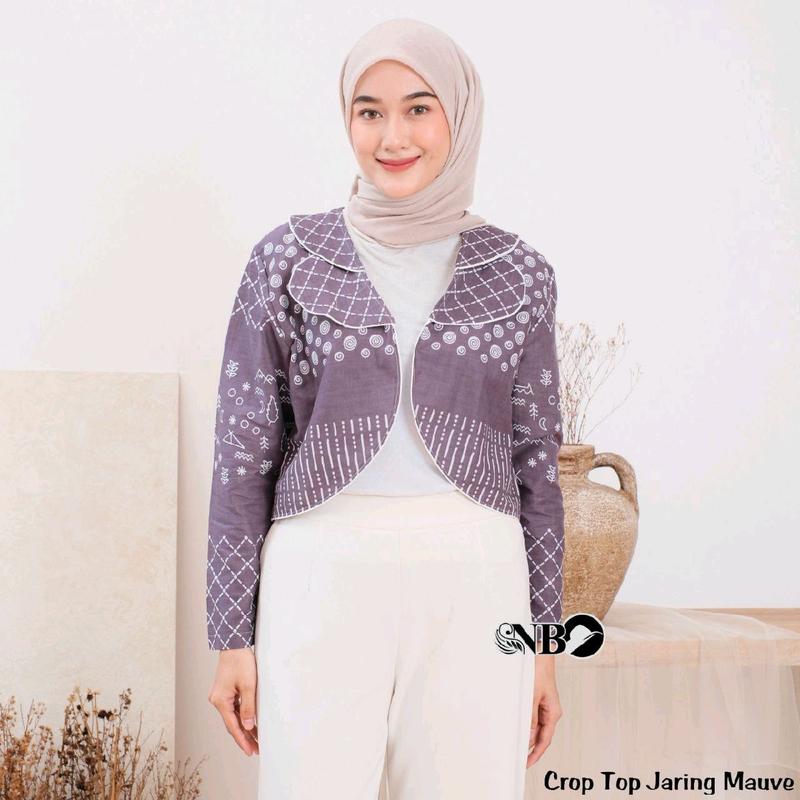 Blazer crop top motif batik, bahan Katun ,model kekinian, blazer - Shop ...