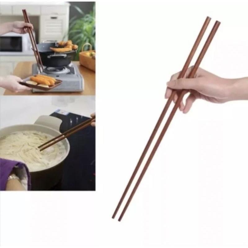 17 Inch (43cm) Extra Long Cooking Wooden Long Chopstick - Reusable ...