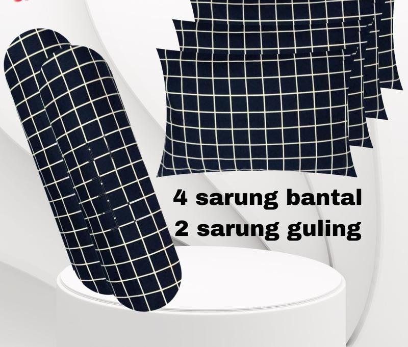 Sarung bantal sarung guling isi 6pcs 4 sarung bantal dan 2 sarung ...