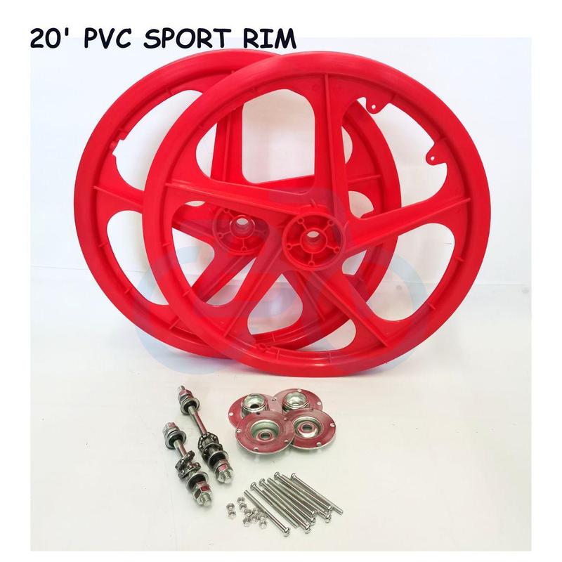 20 Inci Rim PVC 5 Batang Sabit untuk Basikal Kanak-Kanak/ 20' PVC RIM ...