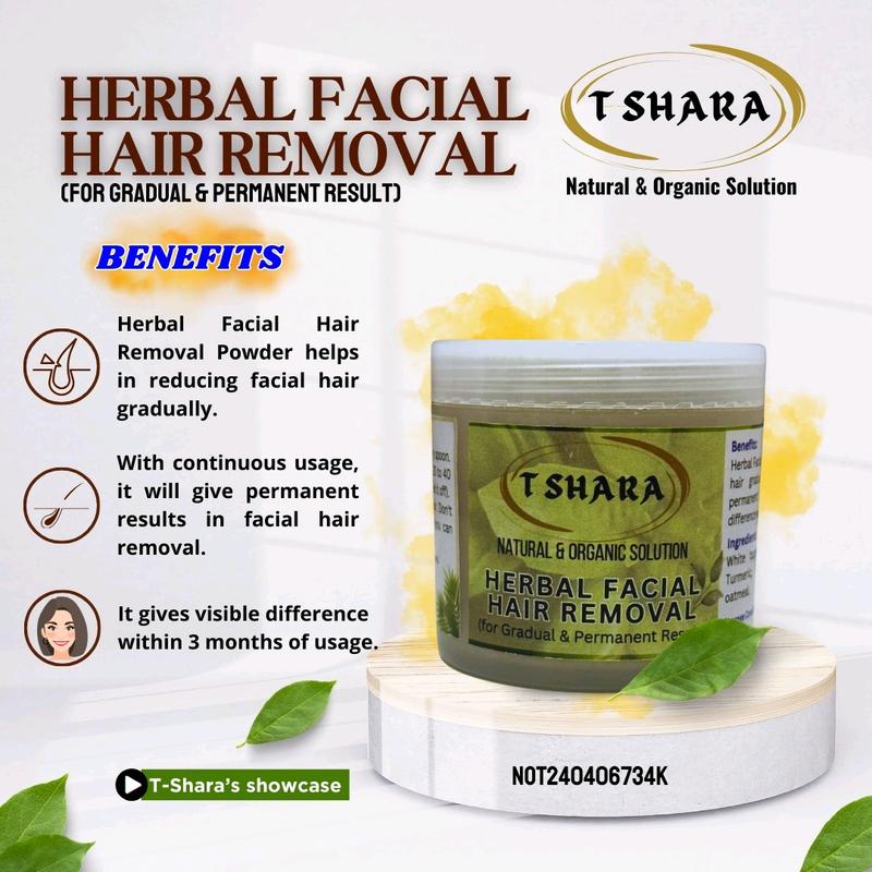 T-Shara Herbal Facial Hair Treatment Mask + Gradual & Permanent ...