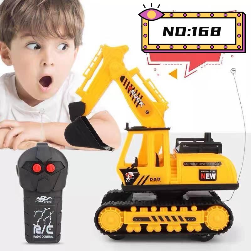 boys Excavator Remote Control Digger Toy with 360 Degree Rolling ...