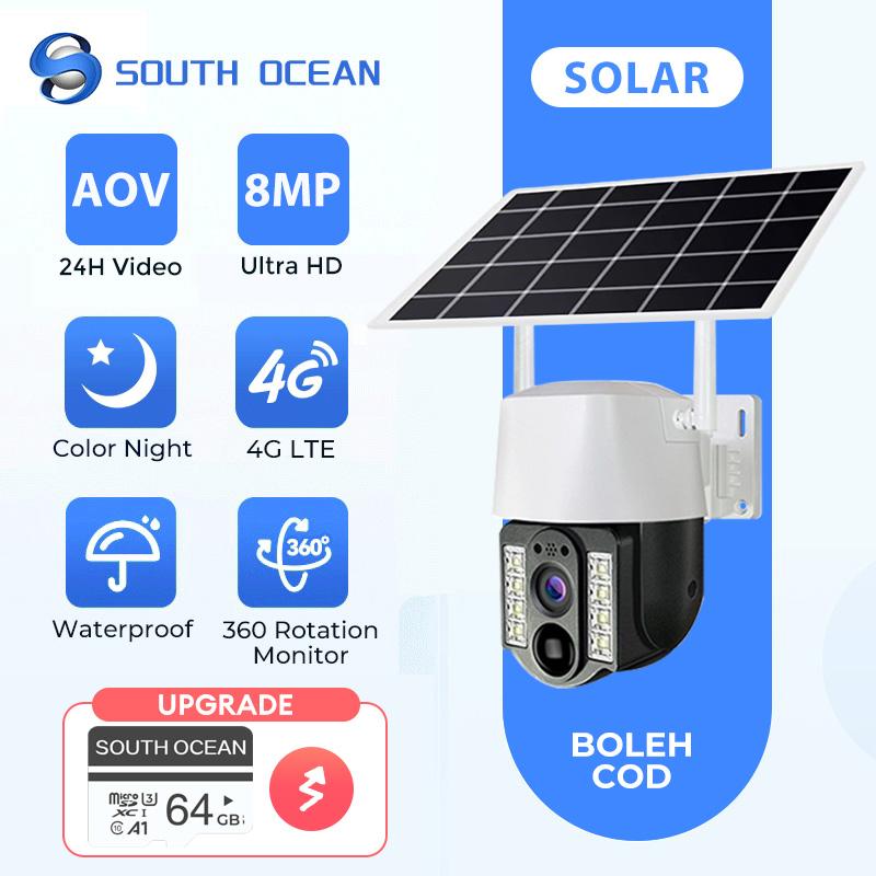 【AVO 24H VIDEO】South Ocean Solar 8MP CCTV Wireless Outdoor Dual ...