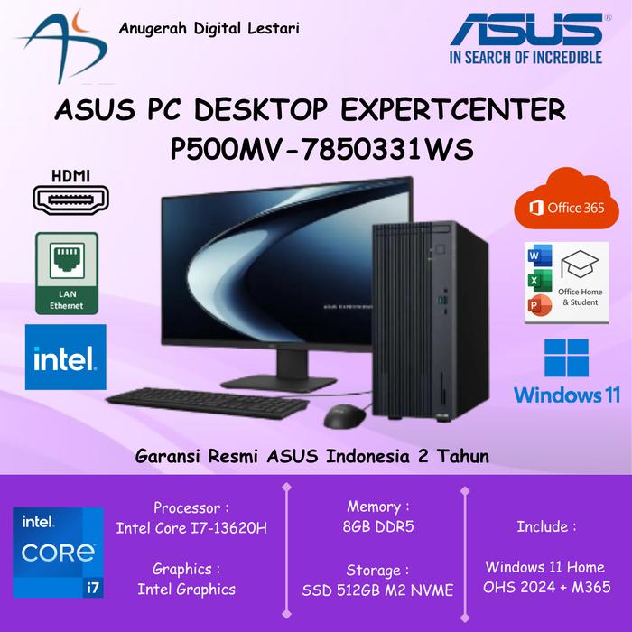 Promo PC Desktop Asus ExpertCenter P500MV-7850331WS Core i7-13620H 8GB ...