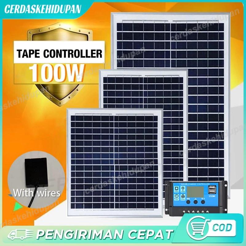 Solar Panel Tenaga Surya - papan Solar Panel 100W polycrystalline ...