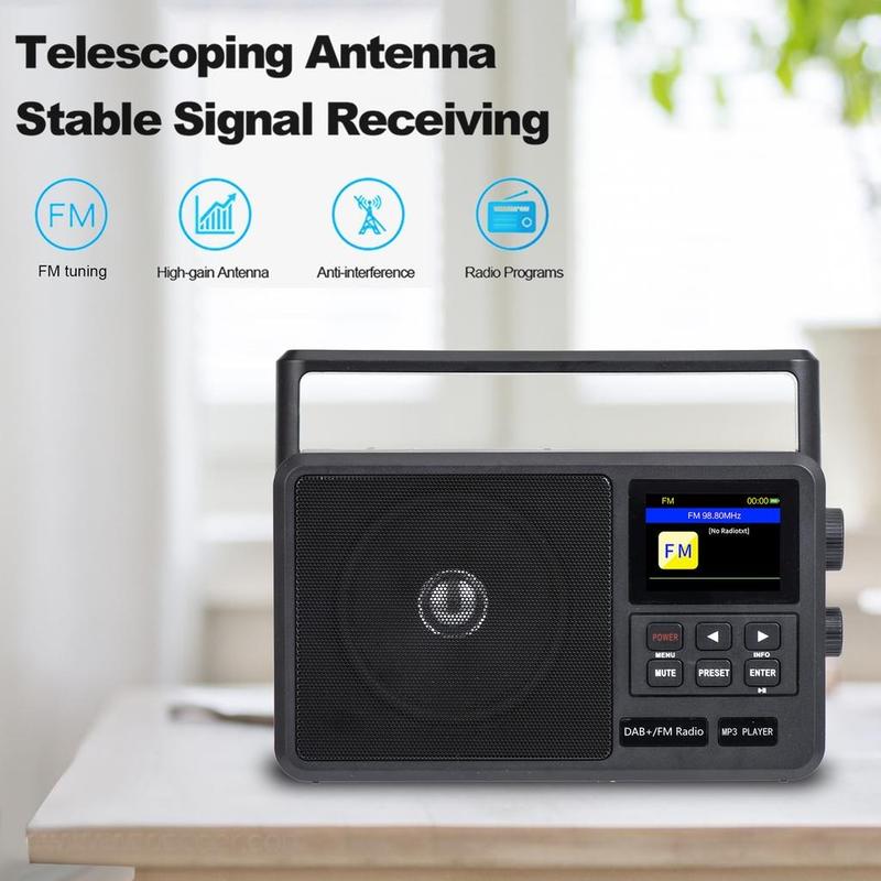 Radio Digital Portable DAB FM Bluetooth Alarm LCD Screen CS/HRD-806 ...