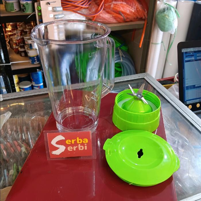 Jual {HIJAU MIYAKO GELAS+PISAU}Gelas blender+pisau jus plastik - Kota ...