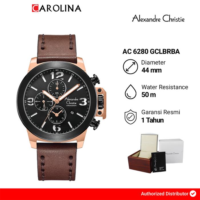 Promo Jam Tangan Pria Alexandre Christie Chronograph AC 6280 GCLBRBA ...