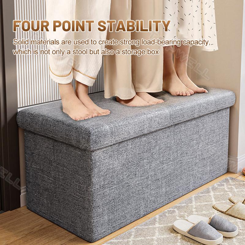 76cm Big size Storage Box Ottoman Foldable Chair Storage Stool - TikTok ...