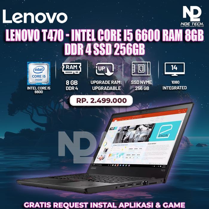 Jual Lenovo T470 - Intel Core i5 6600 RAM 8GB DDR 4 SSD 256GB - Kab ...