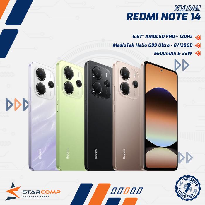 Promo Xiaomi Redmi Note 14 8/128GB 6.67" AMOLED FHD+ 120Hz MediaTek ...