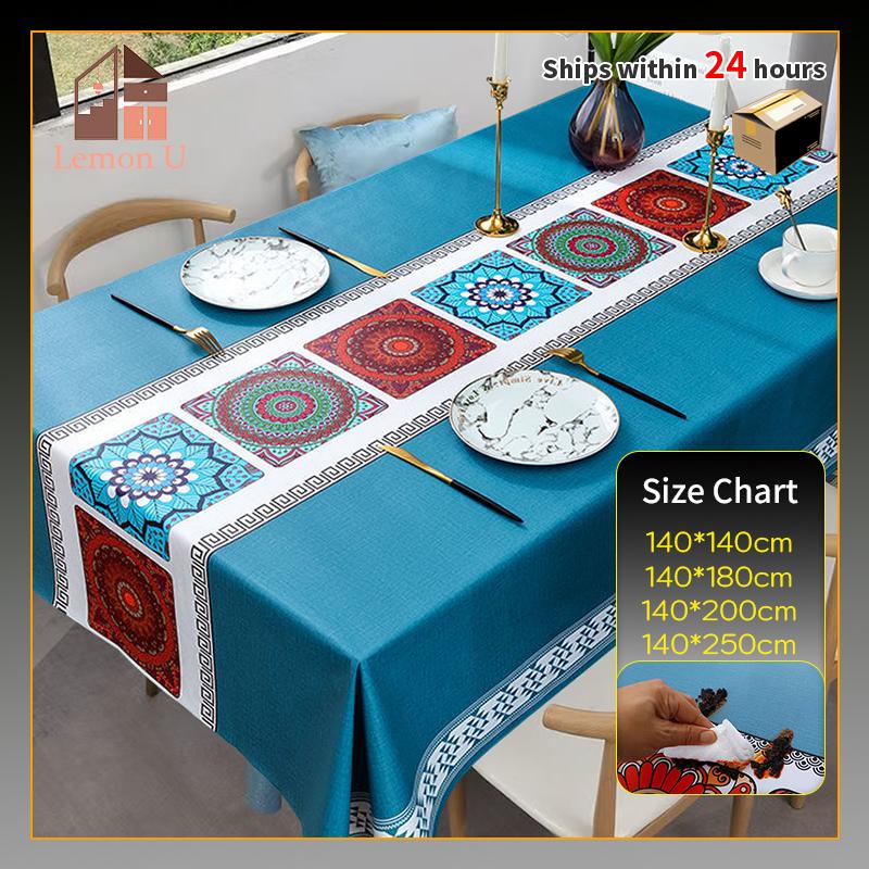Taplak Meja PVC Vintage Water Proof Table Alas Meja Plastik Table ...