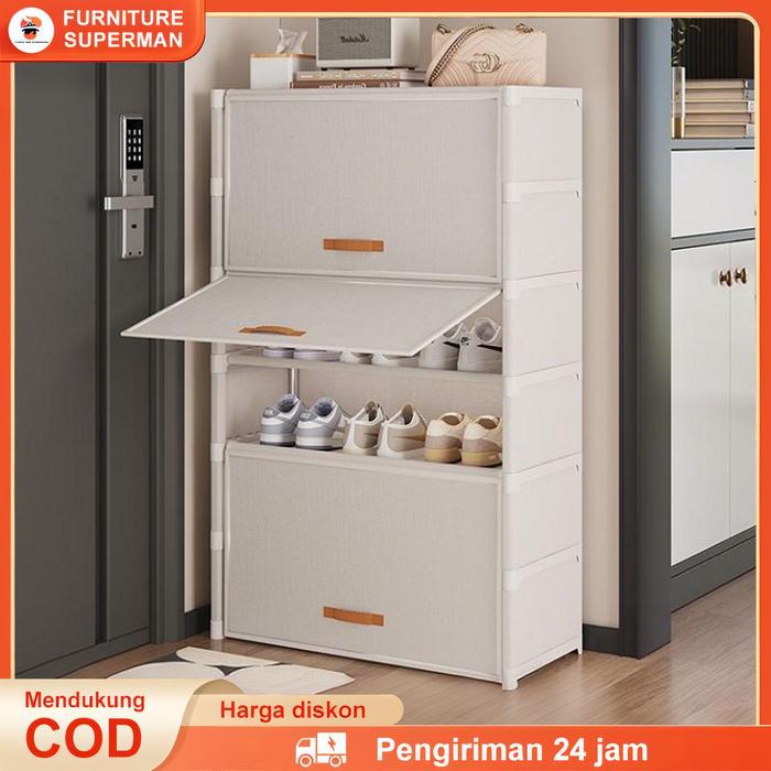 Promo Rak Sepatu Anti Debu Tertutup Lemari Sepatu Kain 9 Susun Rak ...