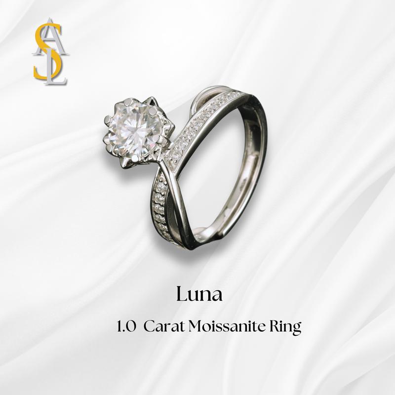 Luna 1.0 Carat Moissanite Diamond Adjustable S990 Ring with 18k - TikTok Shop Malaysia