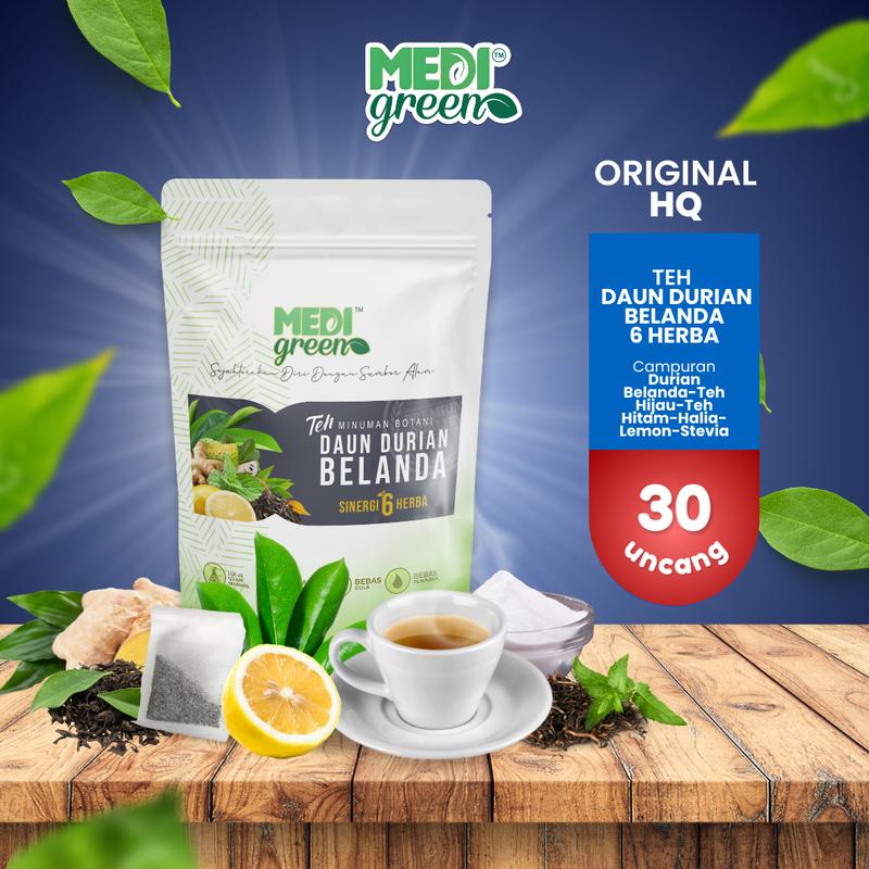 MEDIgreen Teh Daun Durian Belanda - Versi Sinergi 6 Herba - Pek ...