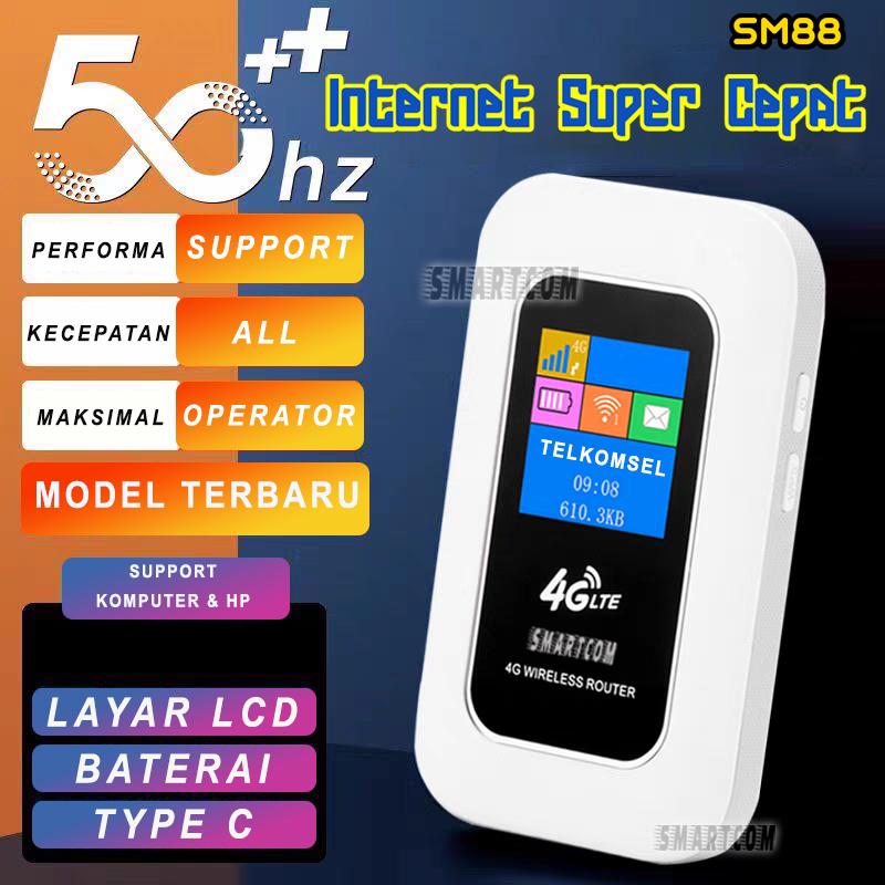 SMARTCOM Modem 4G LTE Mifi Wifi SM88 Unlock All Operator 4G 2100mAh - Shop | Tokopedia