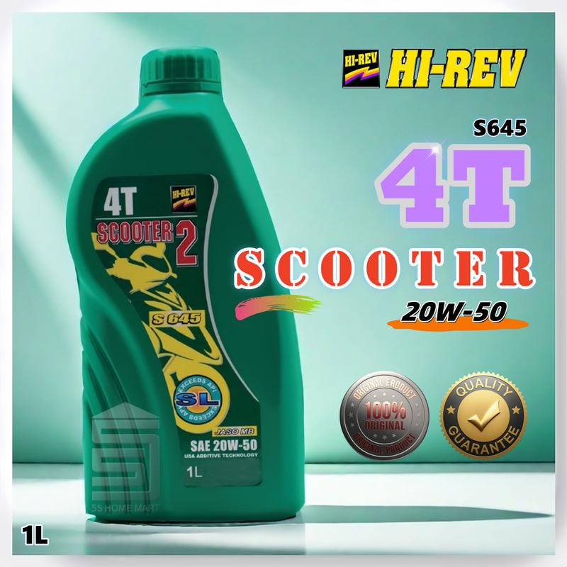 HI-REV Minyak Enjin 4T Scooter 2 S645 20W-50 untuk Motor EGO - TikTok ...
