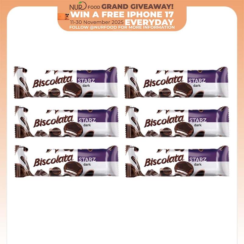 Biscolata Starz Dark Biscuits (82g) - (Pack of 6) Chocolate Food ...