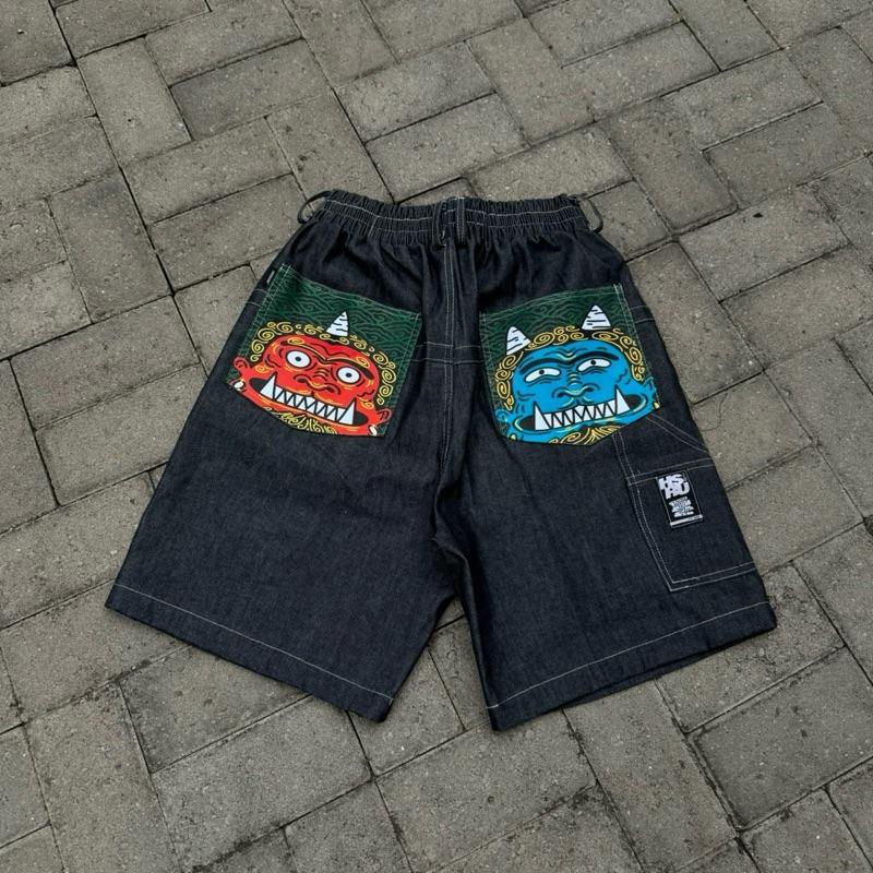 HASSURU WORLDWIDE DEMON TIME DENIM JORTS - TikTok Shop Philippines