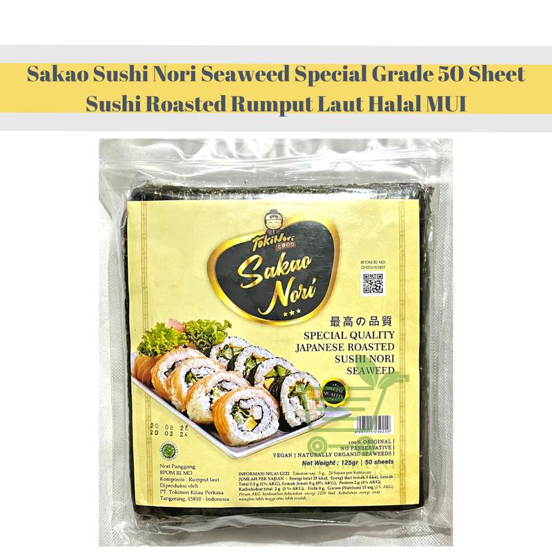 Sakao Sushi Nori Seaweed Special Grade 50 Sheet - Sushi Roasted - Shop ...