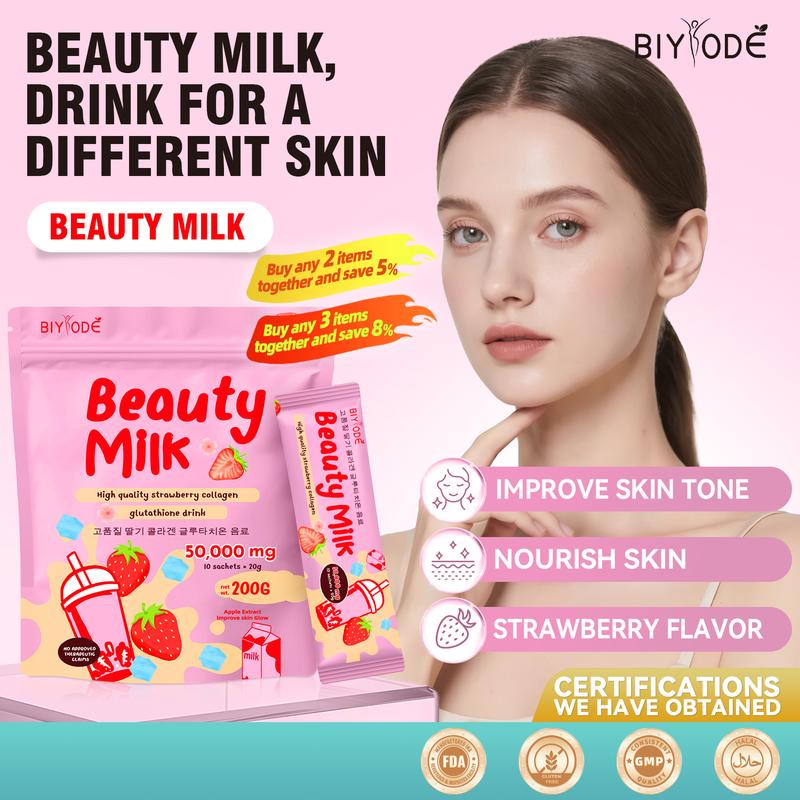 BIYODE Beauty Milk 33980mg Glutathione 5959mg Collagen Vitamin - TikTok ...