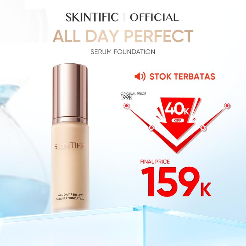 SKINTIFIC All Day Perfect Serum Foundation Full Coverage - Shop | Tokopedia