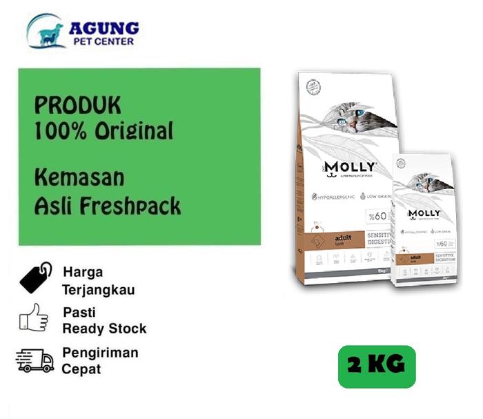 Jual Molly Cat Food Hypoallergenic Sensitive Digestion Adult Lamb 2kg ...
